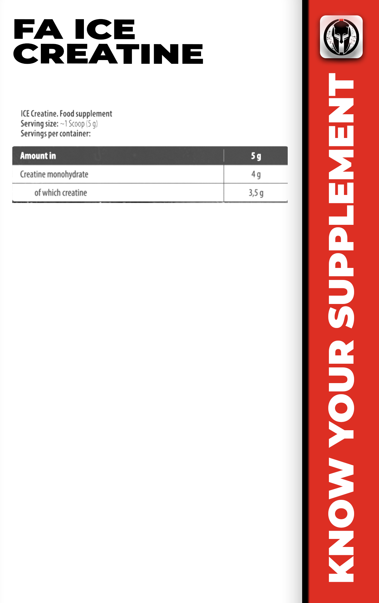 Ice Creatine by FA Nutrition – Swole Spartan