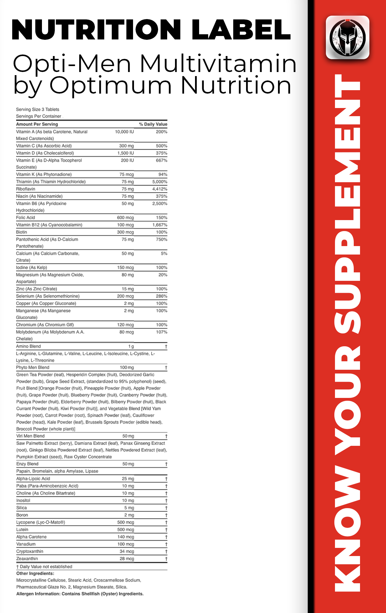 Opti-Men by Optimum Nutrition – Multivitamin for Active Men | Swole Spartan